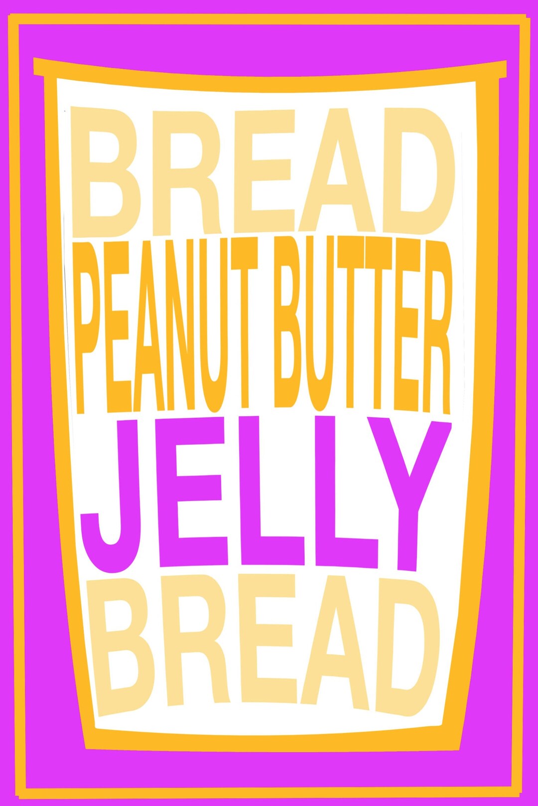 Peanut Butter Jelly Words POP Art Print by Giraffes and Robots - Etsy
