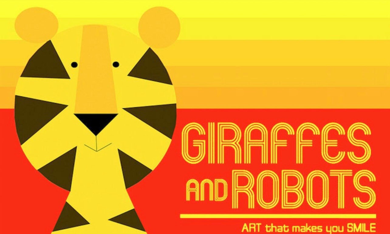 ABC LMNOP Orange POP Art Print by Giraffes and Robots - Etsy