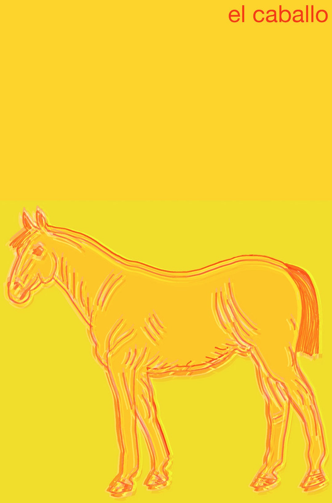 El Caballo Amarillo Art Print by Giraffes and Robots - Etsy