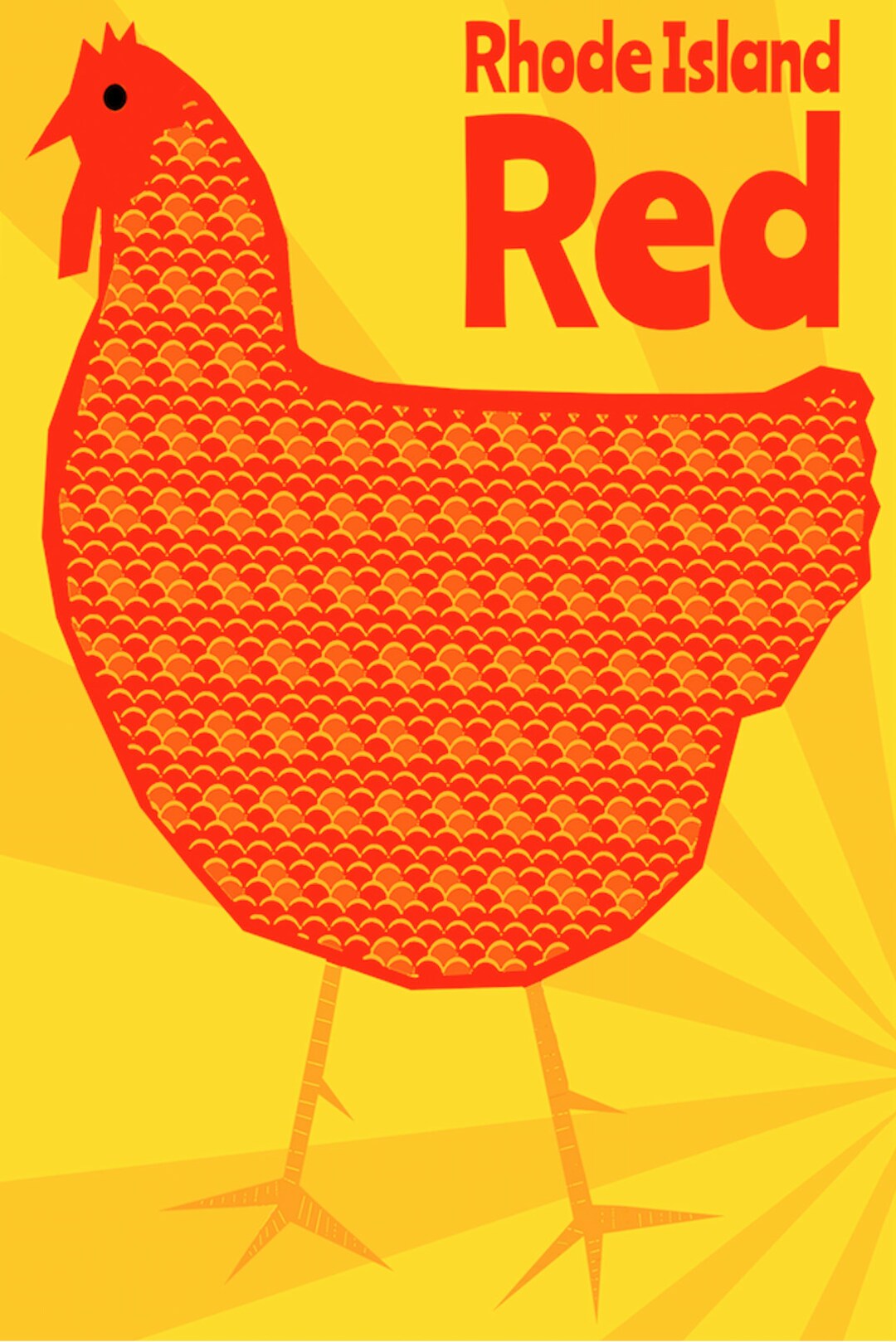 Rhode Island Red Pop Art Print by Giraffes and Robots - Etsy