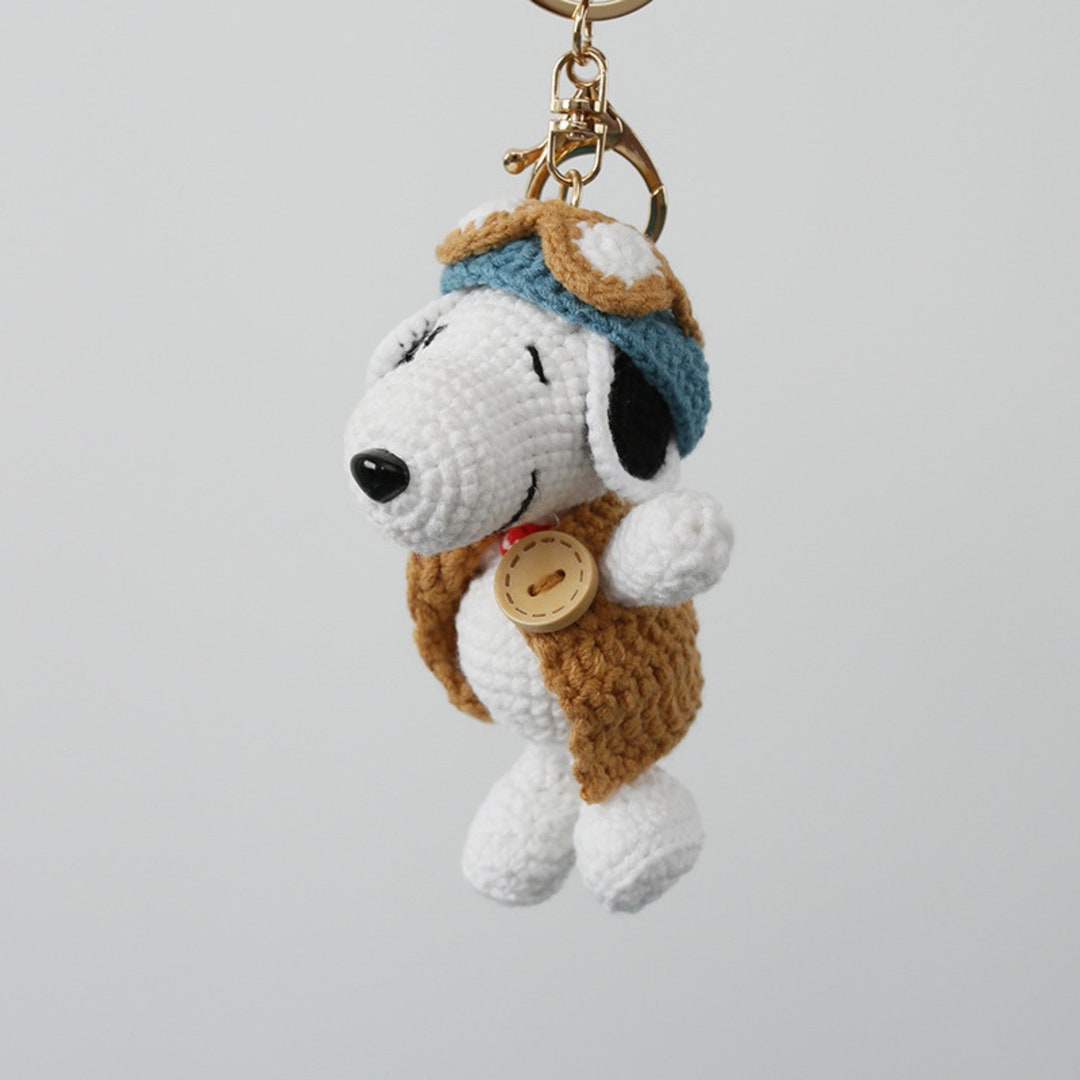 Peanuts Snoopy Crochet Keychain, Crochet Snoopy the Dog Plush, Snoopy ...