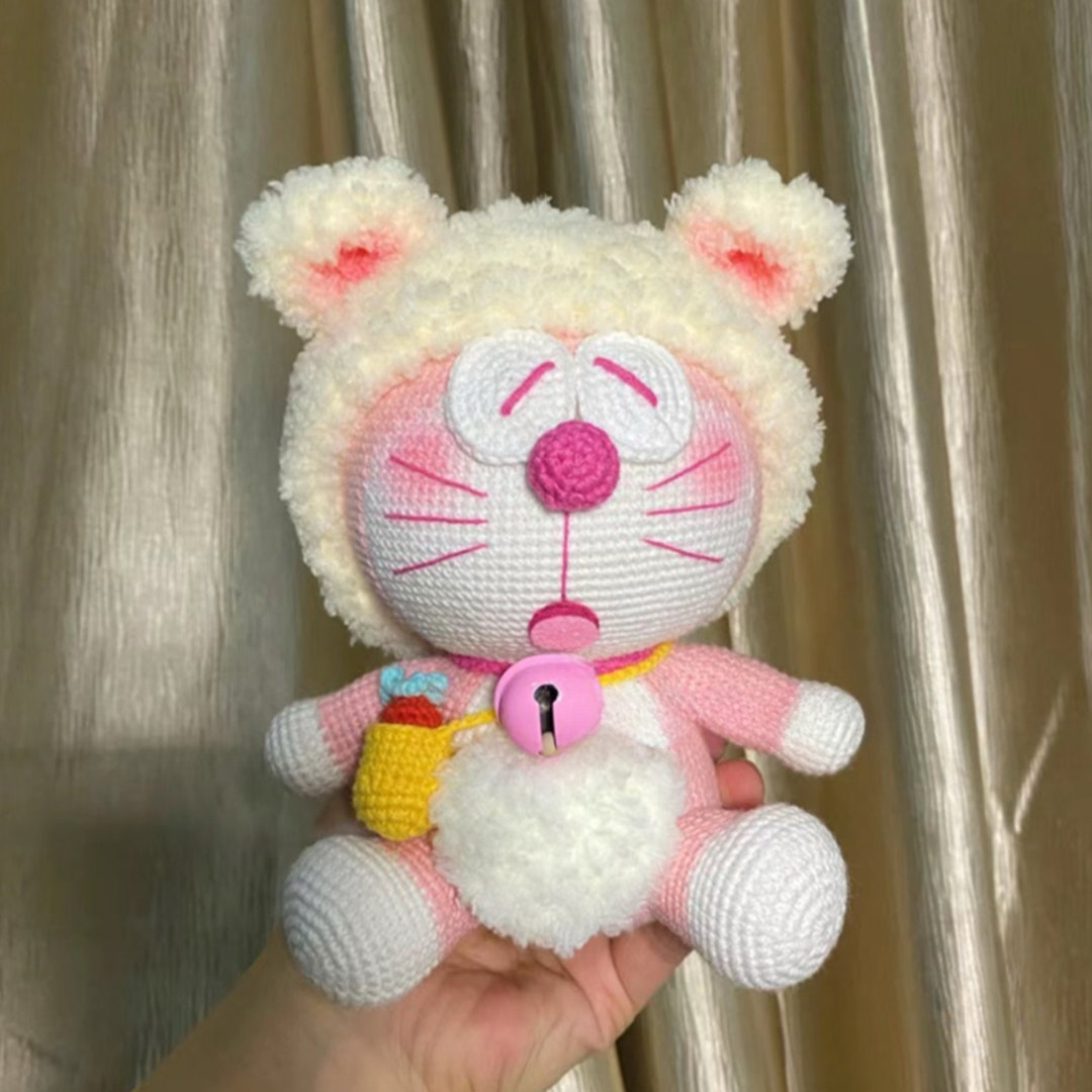 Amigurumi Doraemon Crochet Anime Plush Toy, Crochet Doraemon Robot Cat ...