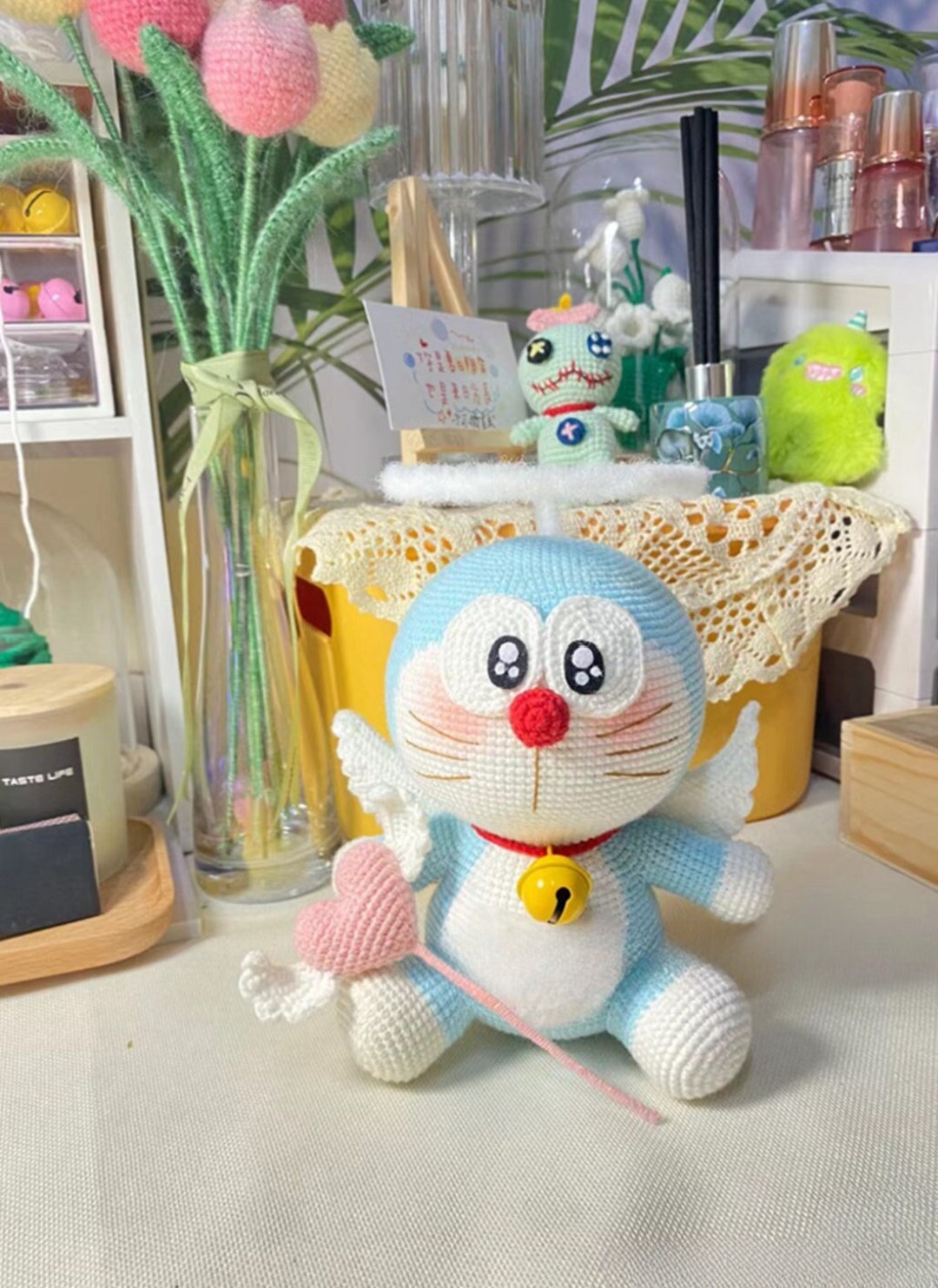Crochet Doraemon Anime Plush, Doraemon Robot Cat Crochet Stuffed Animal ...