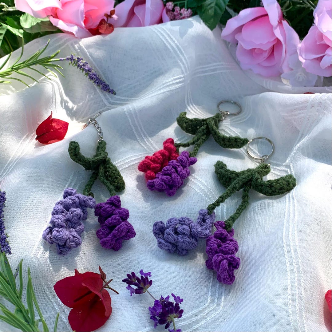 Pretty Lavender Crochet Keychain | Cute Keychains - Etsy