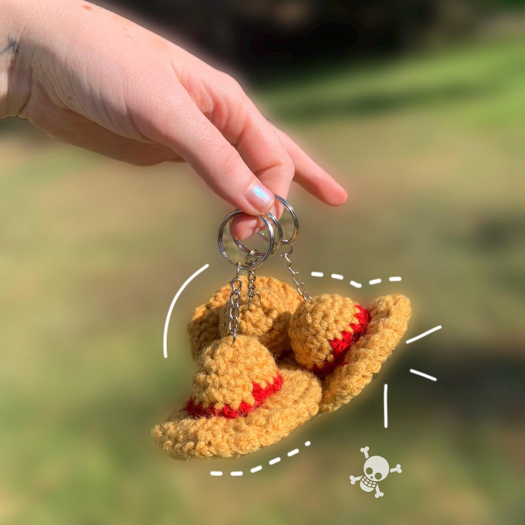 Crocheted Straw Hat Keychain: One Piece Anime Fan Gift - Etsy
