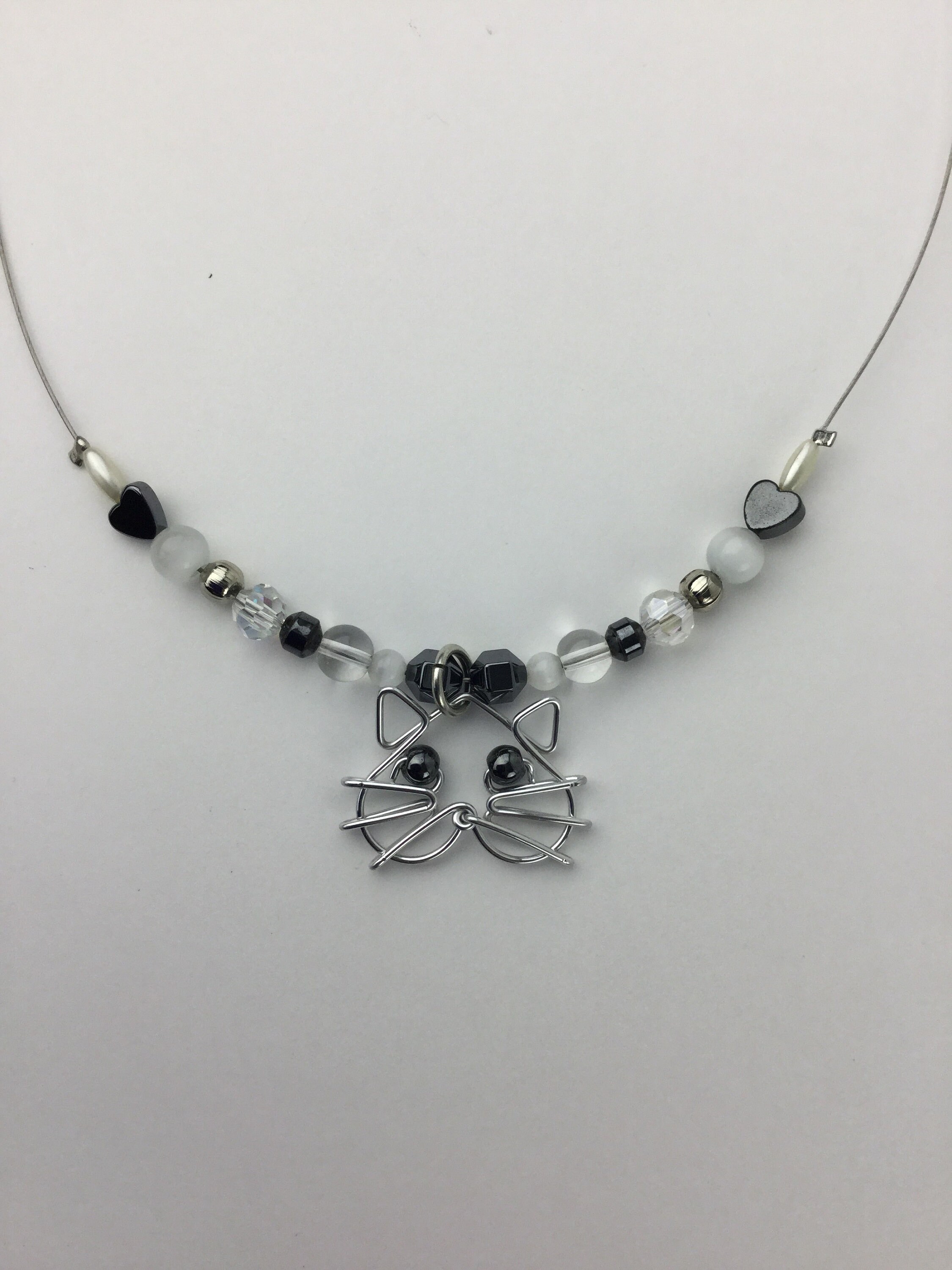 Cat Face Earrings With Miracle Beads // Gift for Cat Lovers - Etsy