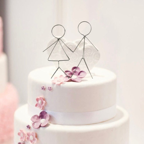 Boy and Girl Stick Figures Wedding Cake Topper - Etsy