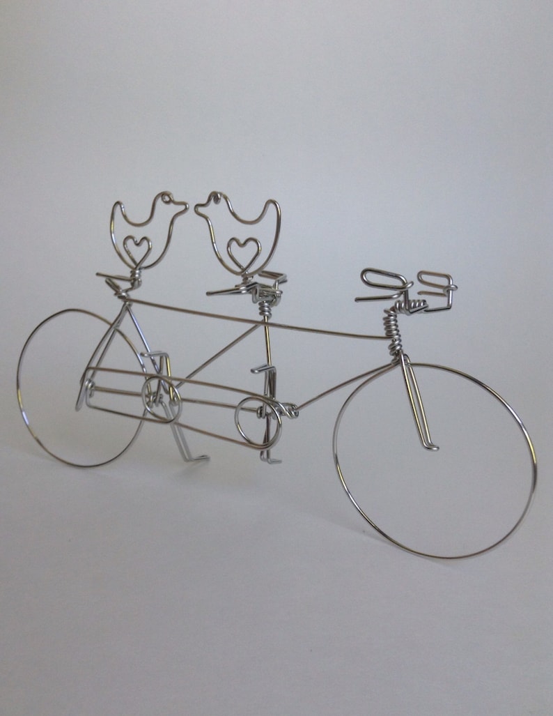Tandem Bicycle Wedding Cake Topper With Love Birds - Etsy