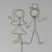 Wedding Cake Topper Bride and Groom Stick Figures - Etsy