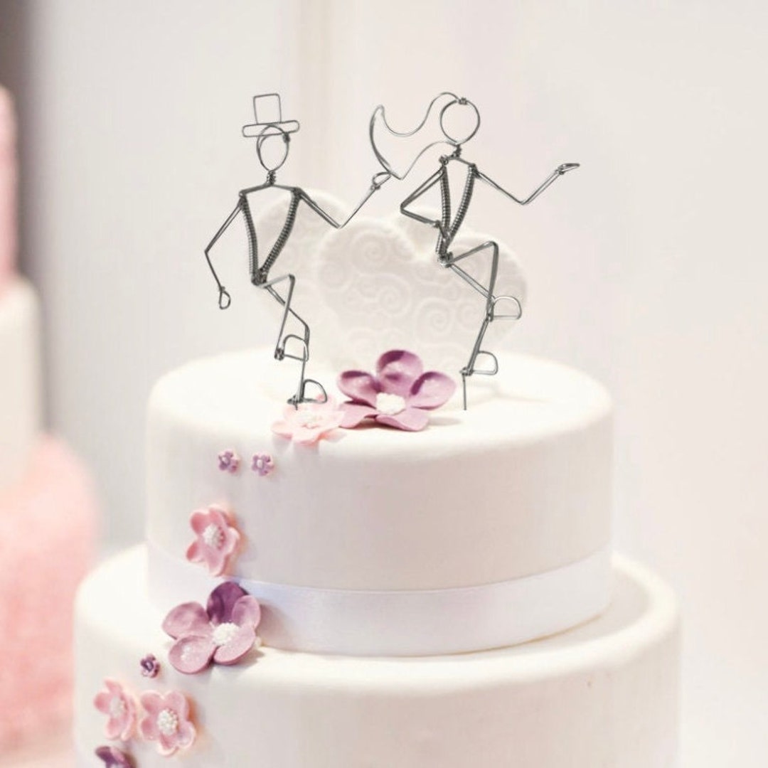 Runners Wedding Cake Topper Wire Art Ornament Sculpture - Etsy