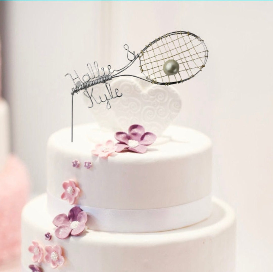Personalized Tennis Racket Wedding Cake Topper - Etsy