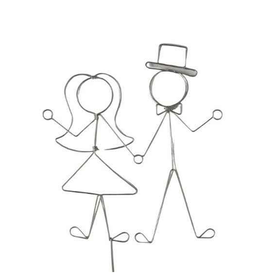 Stick Figure Bride And Groom Kissing