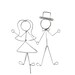 Wedding Cake Topper Bride and Groom Stick Figures - Etsy