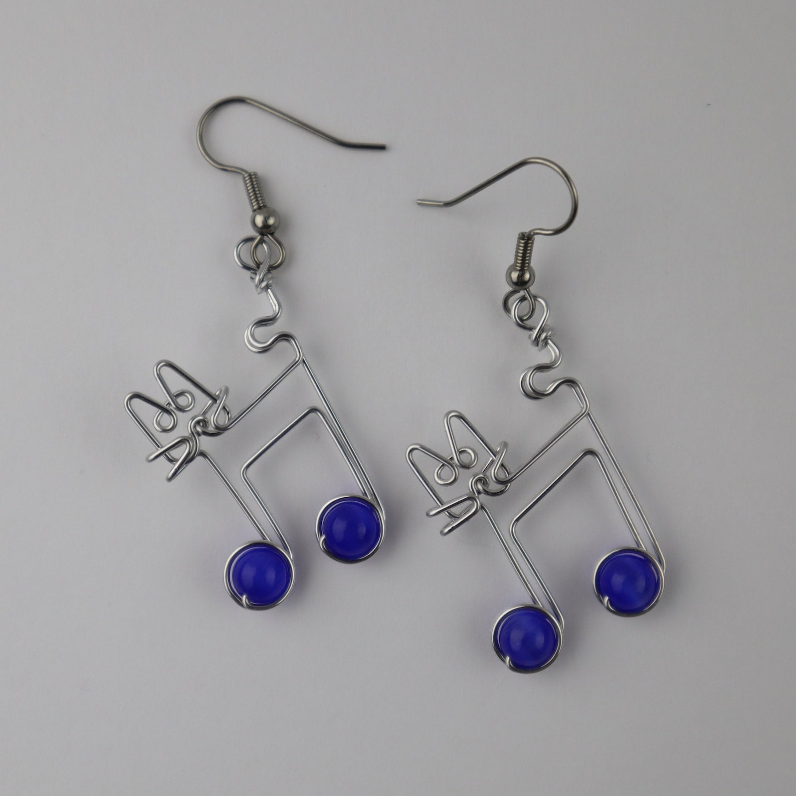 Cat Music Notes Earrings, Gift for Cat Lovers and Musicians, Jazz Cat ...