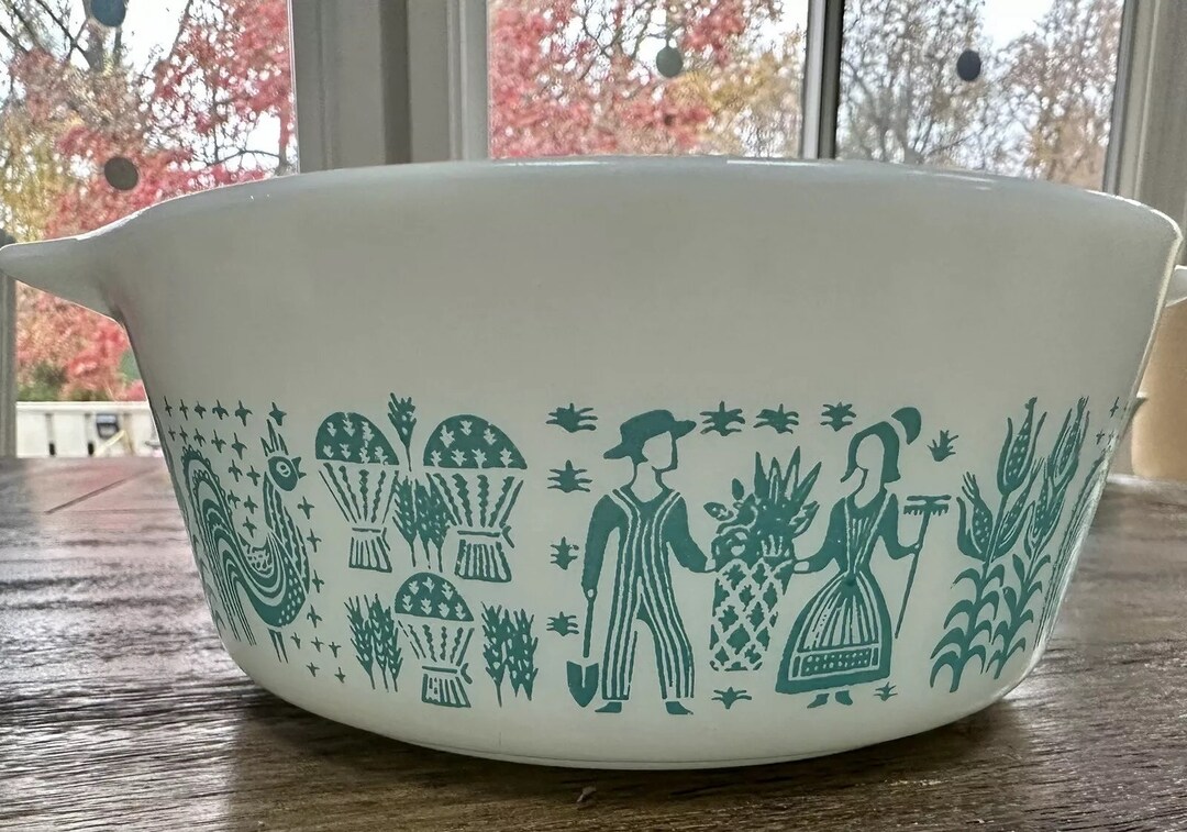 Pyrex Turquoise Amish Butterprint Cinderella 472 Bowl MCM Vintage - Etsy