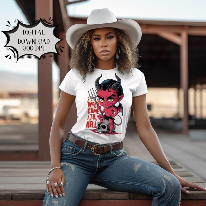 Welcome to Hell T-shirt Design: Gothic Halloween PNG (digital Download ...