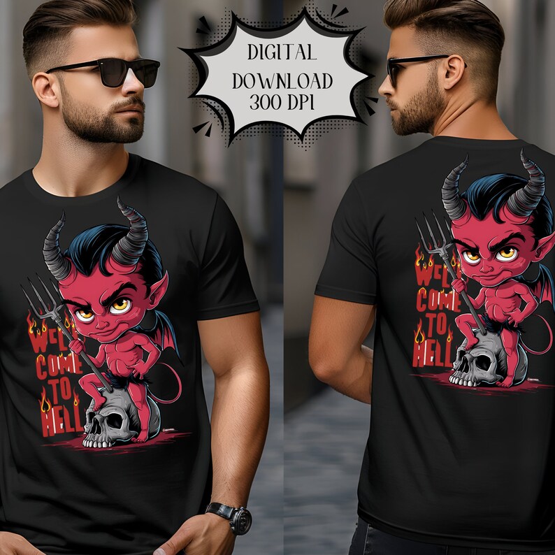 Welcome to Hell T-shirt Design: Gothic Halloween PNG (digital Download ...