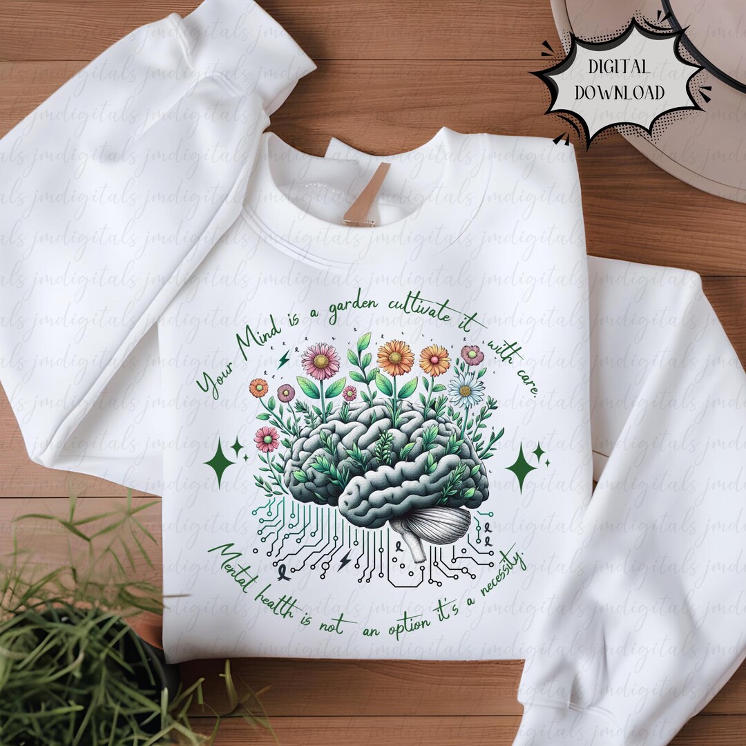 Mental Health Garden Brain PNG Clipart (digital Download) - Etsy