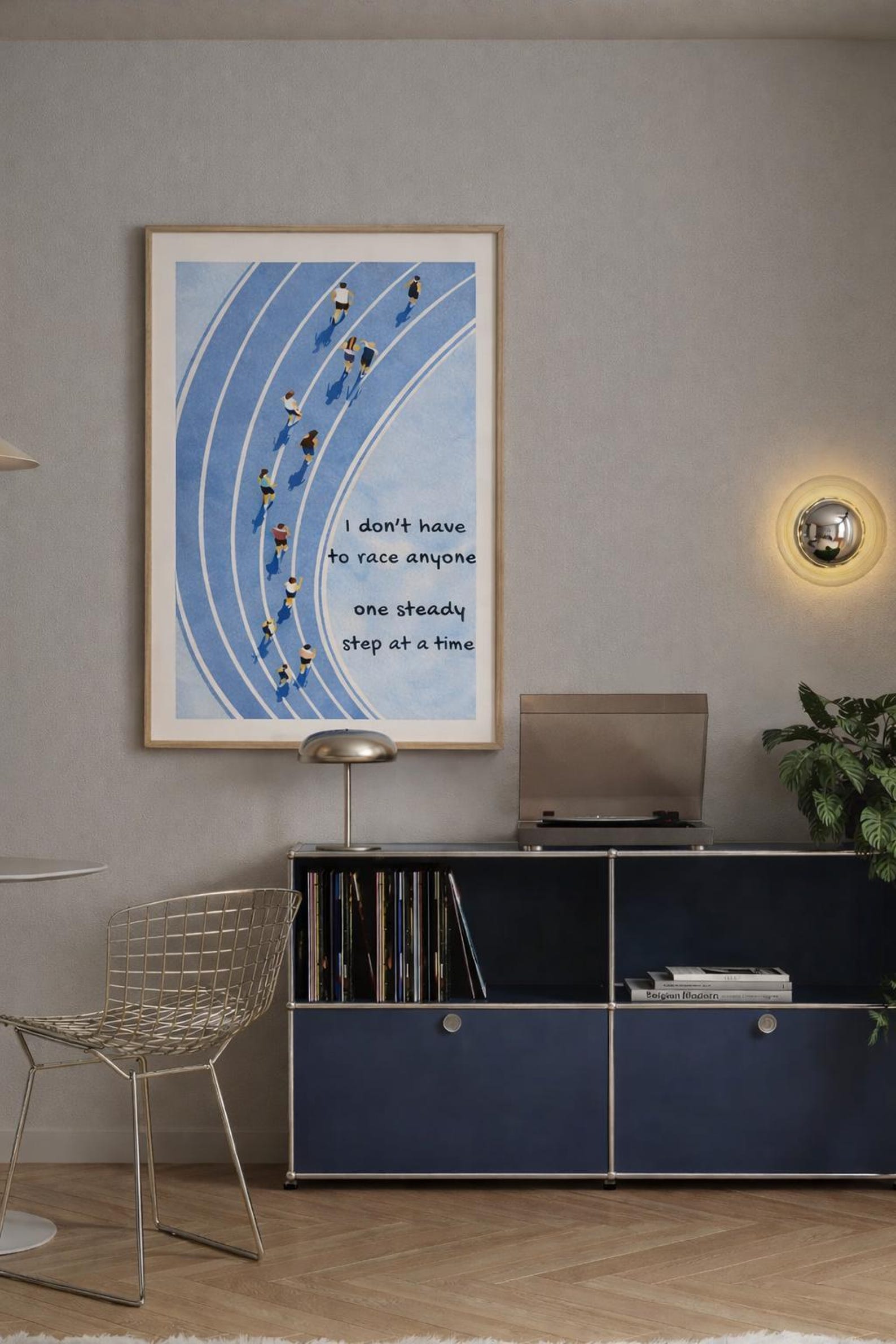 Self Compassion Running Track Art Print, Mental Health Illustration ...