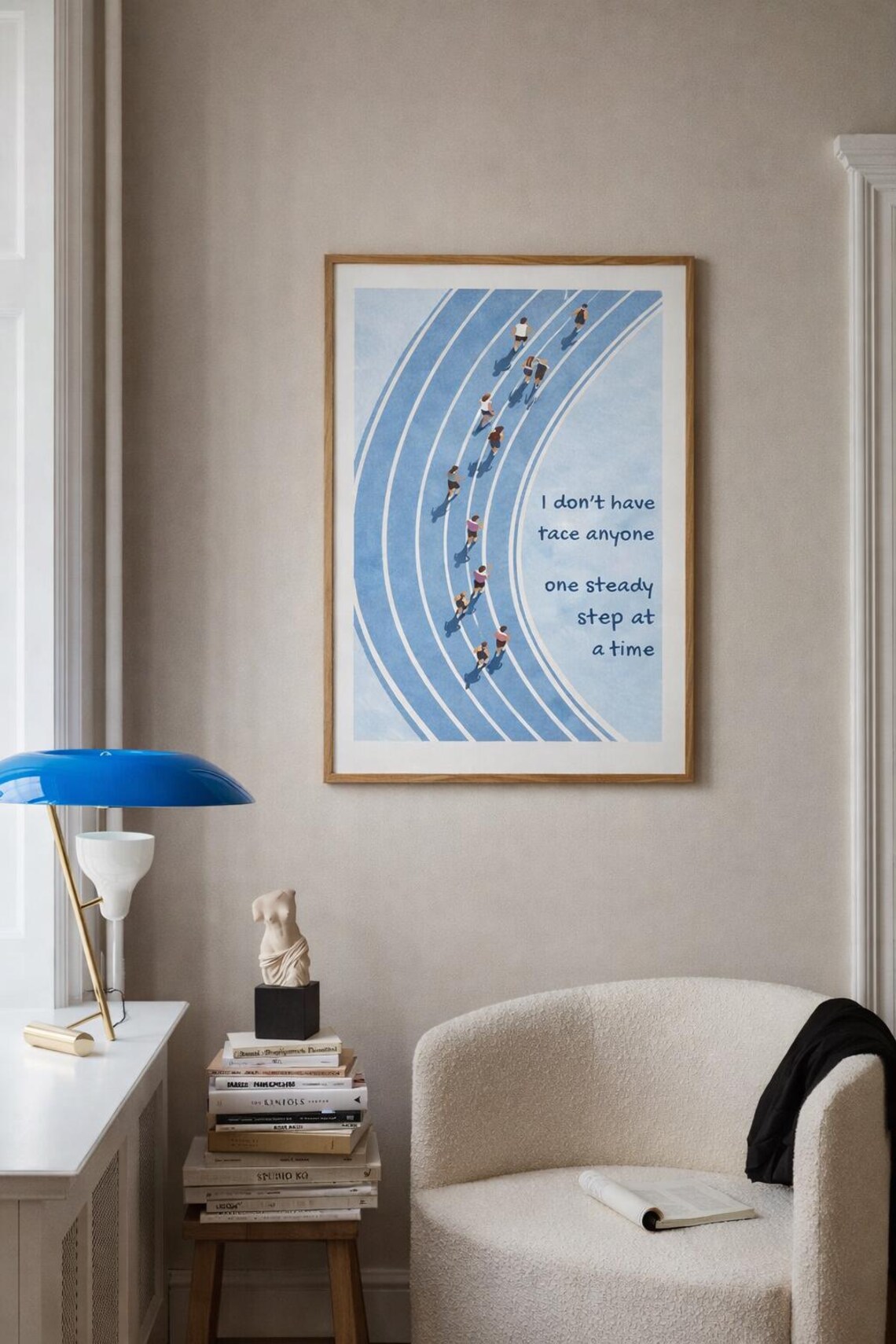 Self Compassion Running Track Art Print, Mental Health Illustration ...
