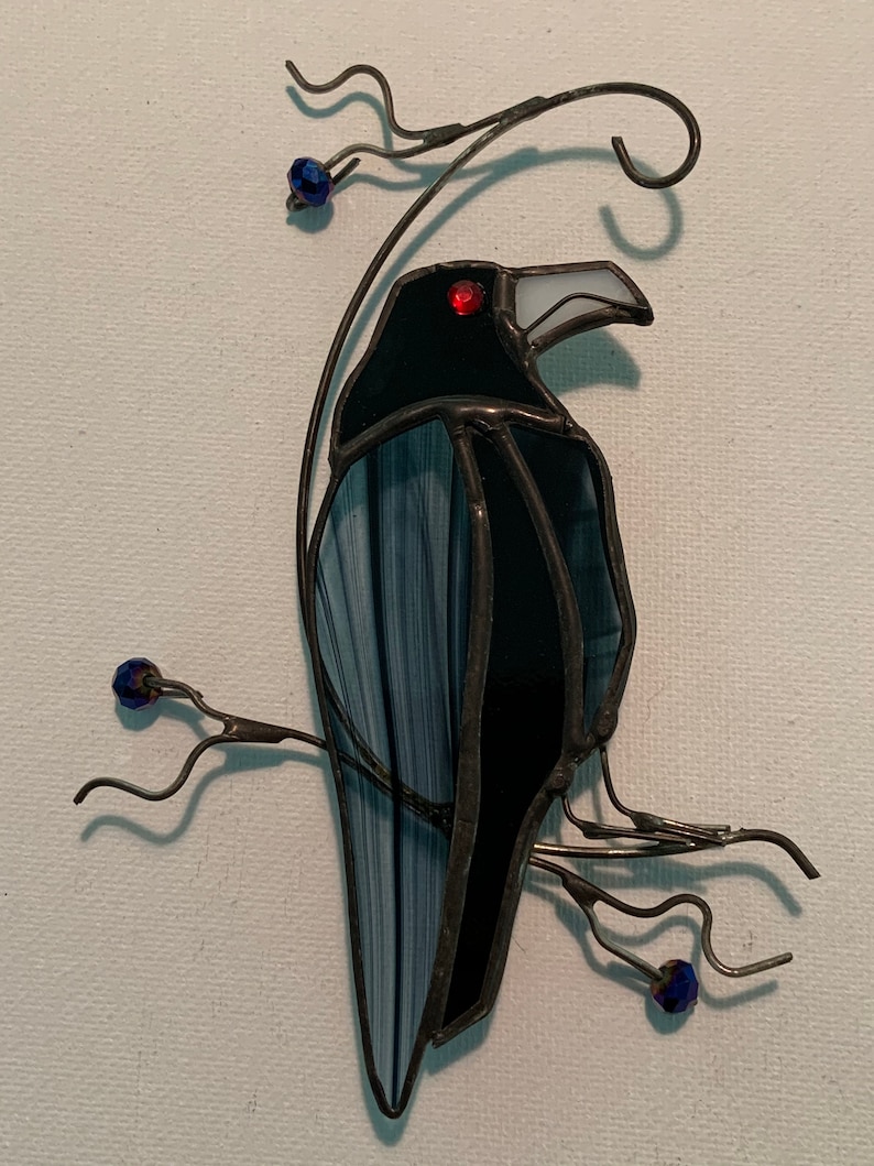 Stained Glass Raven Bird - Etsy