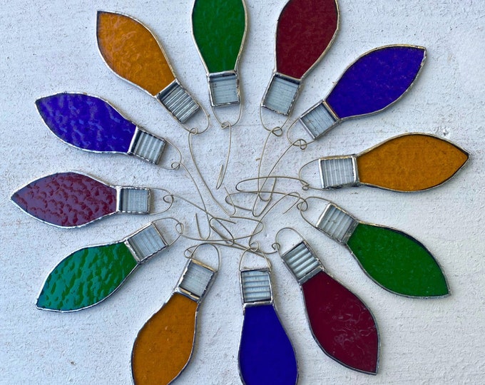 Stained Glass Christmas Tree Bulb - Etsy