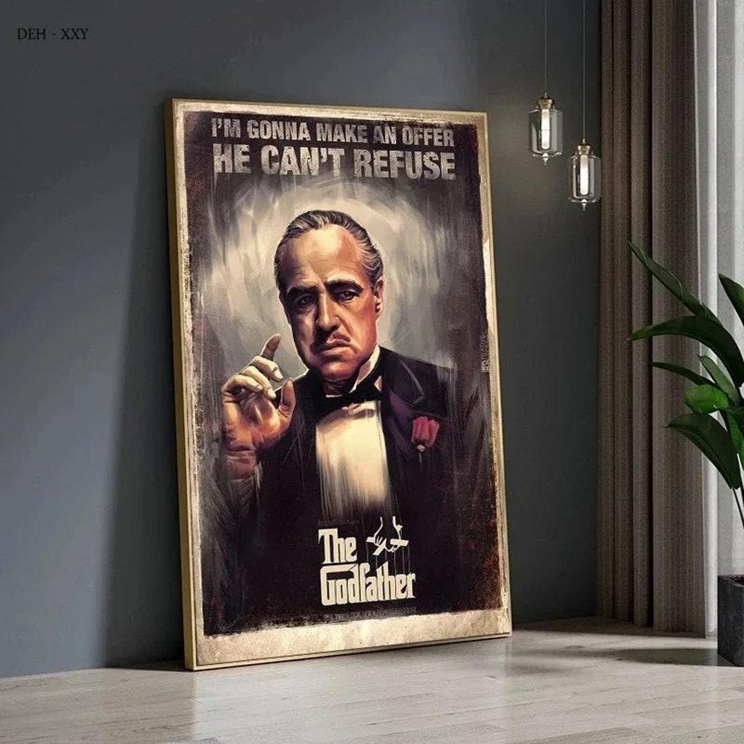 Abstract Character Poster Godfather Art Canvas Painting Vintage Wall ...
