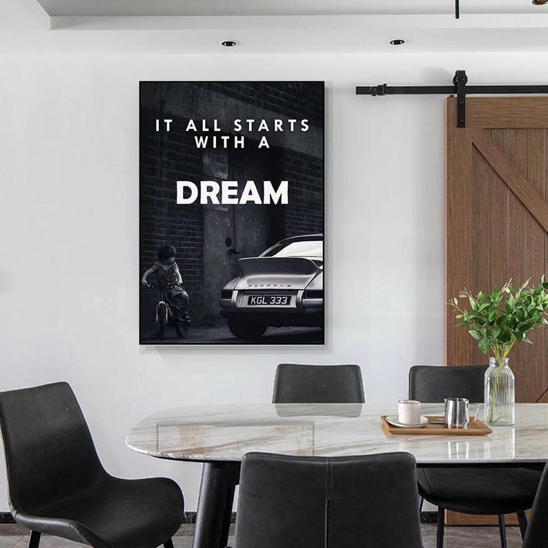 It All Starts With a Dream Black and White Canvas Art Print for Home Room Wall Decor - Etsy