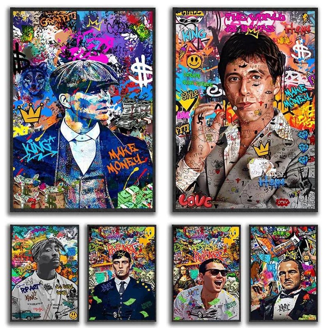 80s Gangster Graffiti Art Urban Crime Drama Pop Wall Art Print Retro ...