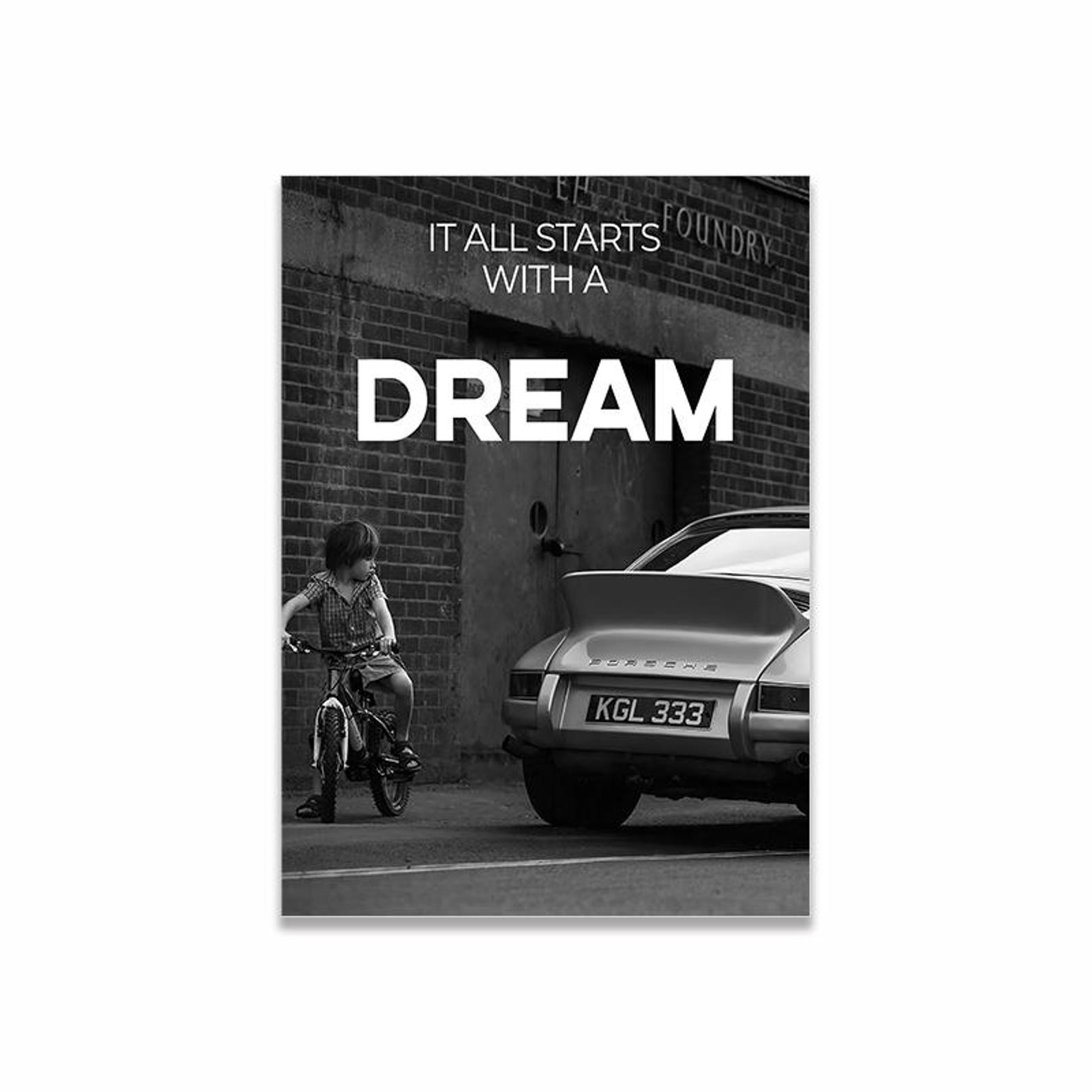 It All Starts With a Dream Black and White Canvas Art Print for Home ...