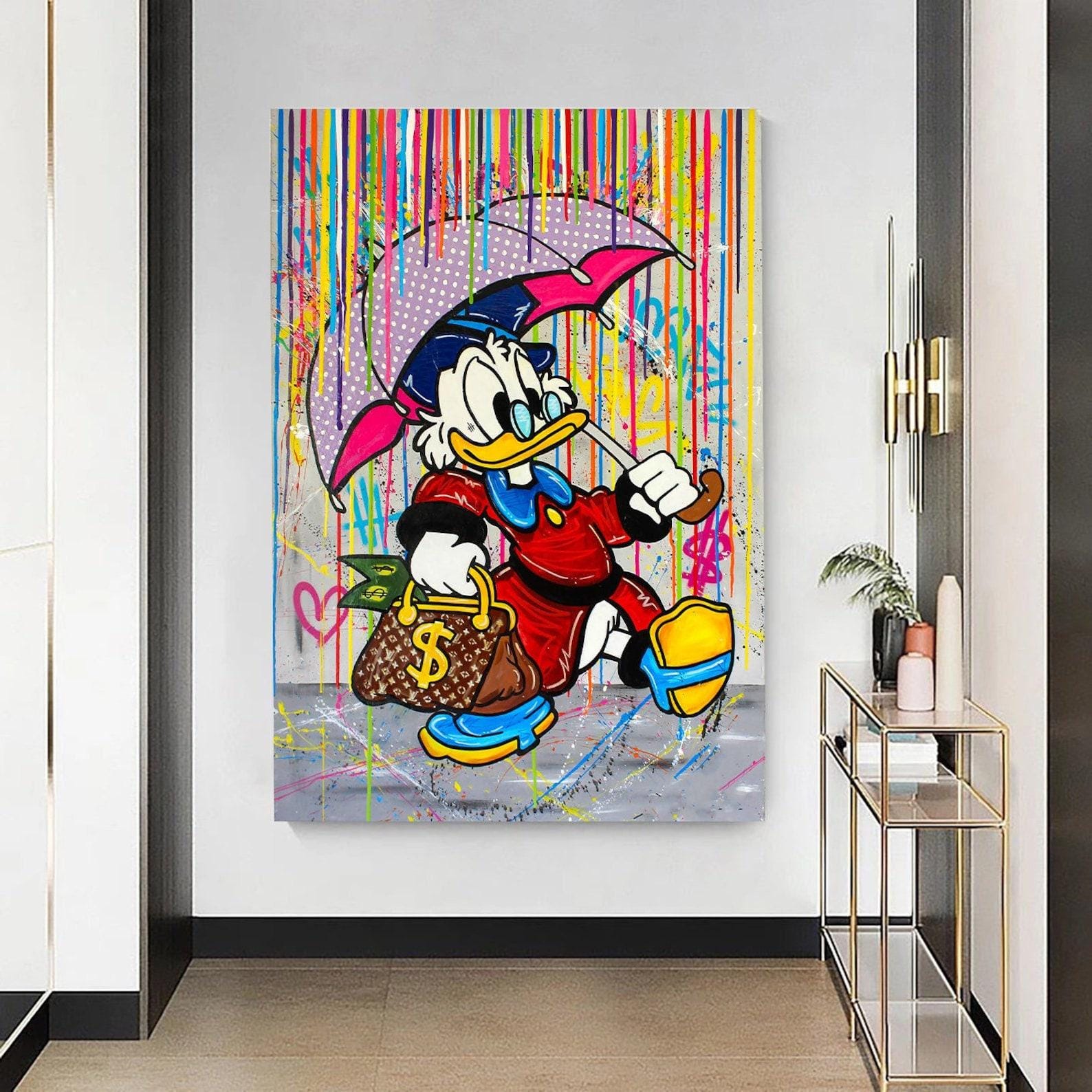 Graffiti Donald Duck Monopoly Alec Wall Street Kunst Bild Leinwand Malerei Dekor - Etsy.de