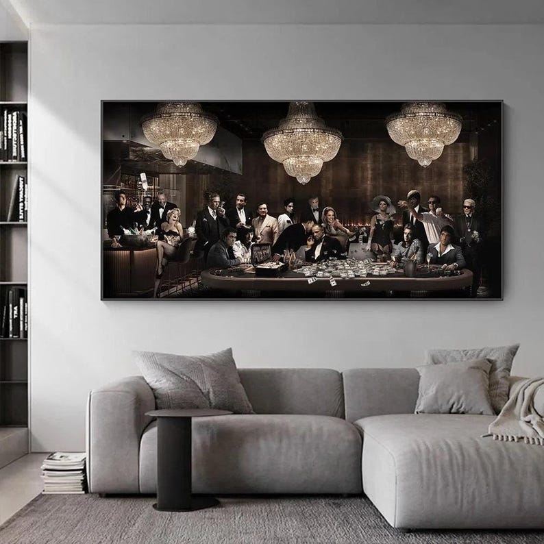Large Famous Movie Godfather Scarface Character Party Canvas Painting ...