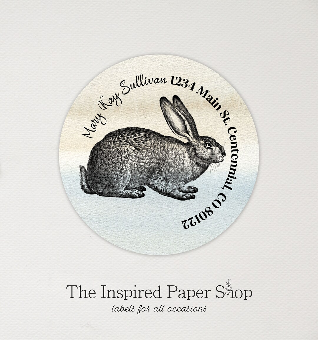 40 Easter Bunny/ Rabbit Labels / Return Address Labels / 2 - Etsy