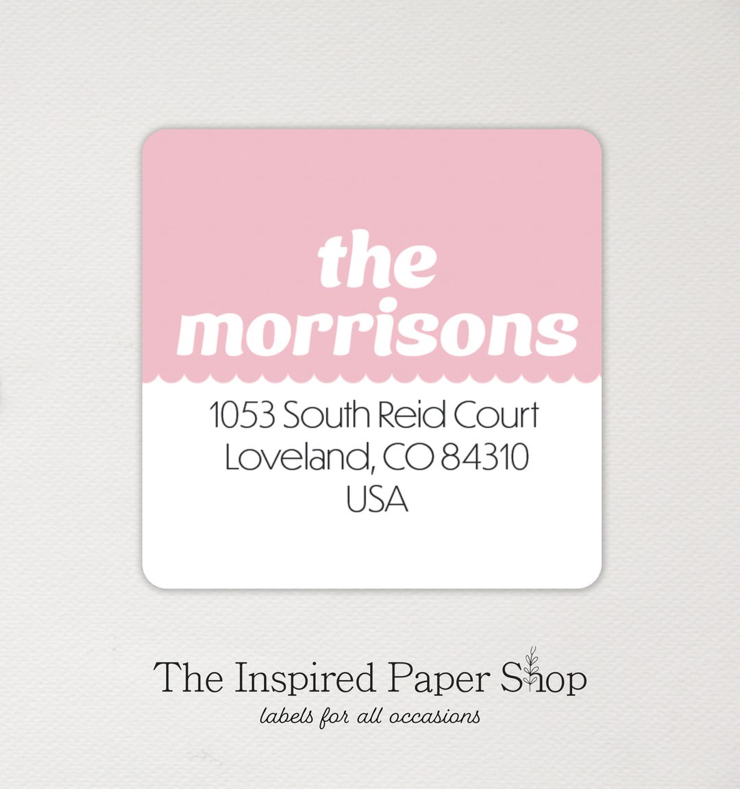 Color Block With Scallops Return Address Labels | 2 X 2" Inch Square ...
