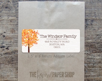 Tree Address Labels | Etsy