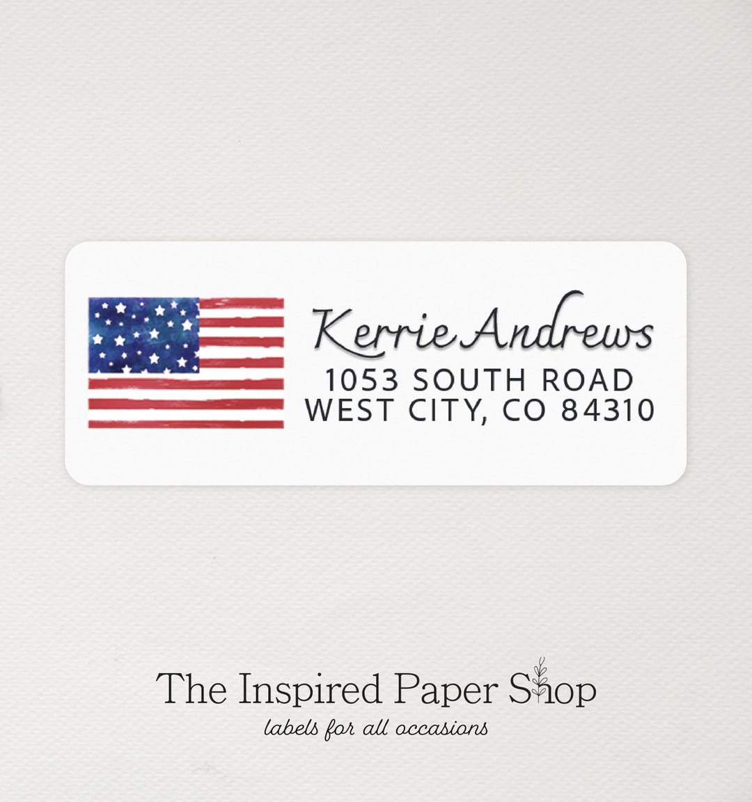 USA Flag Label | Address Label | 1 X 2.6 Inch Glossy Labels | 60 ...