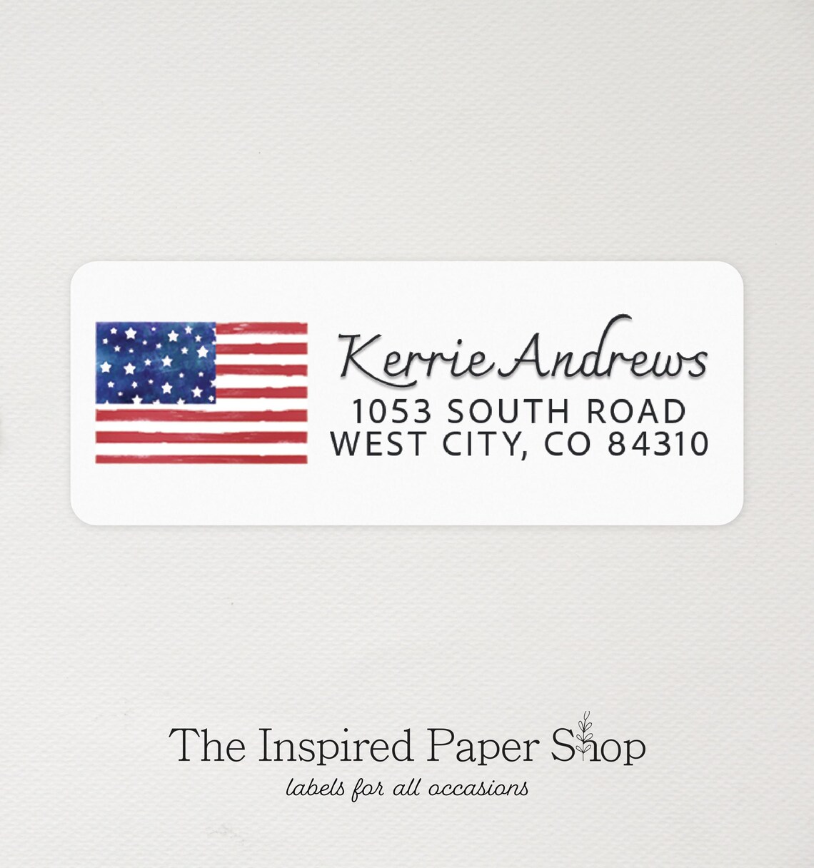 USA Flag Label | Address Label | 1 X 2.6 Inch Glossy Labels | 60 ...