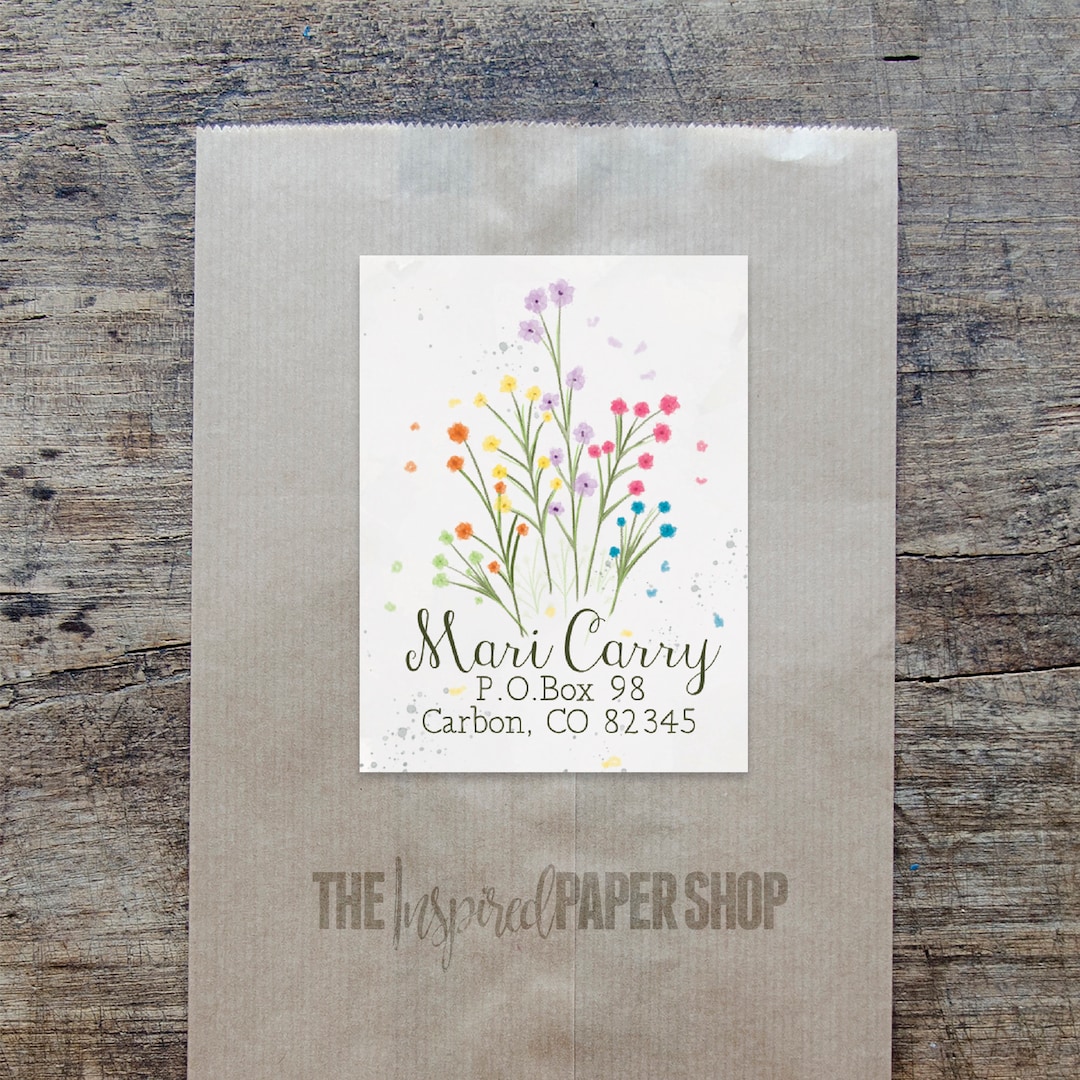 36 Rainbow Flowers Return Address Labels / Unique Gift / 2 X - Etsy