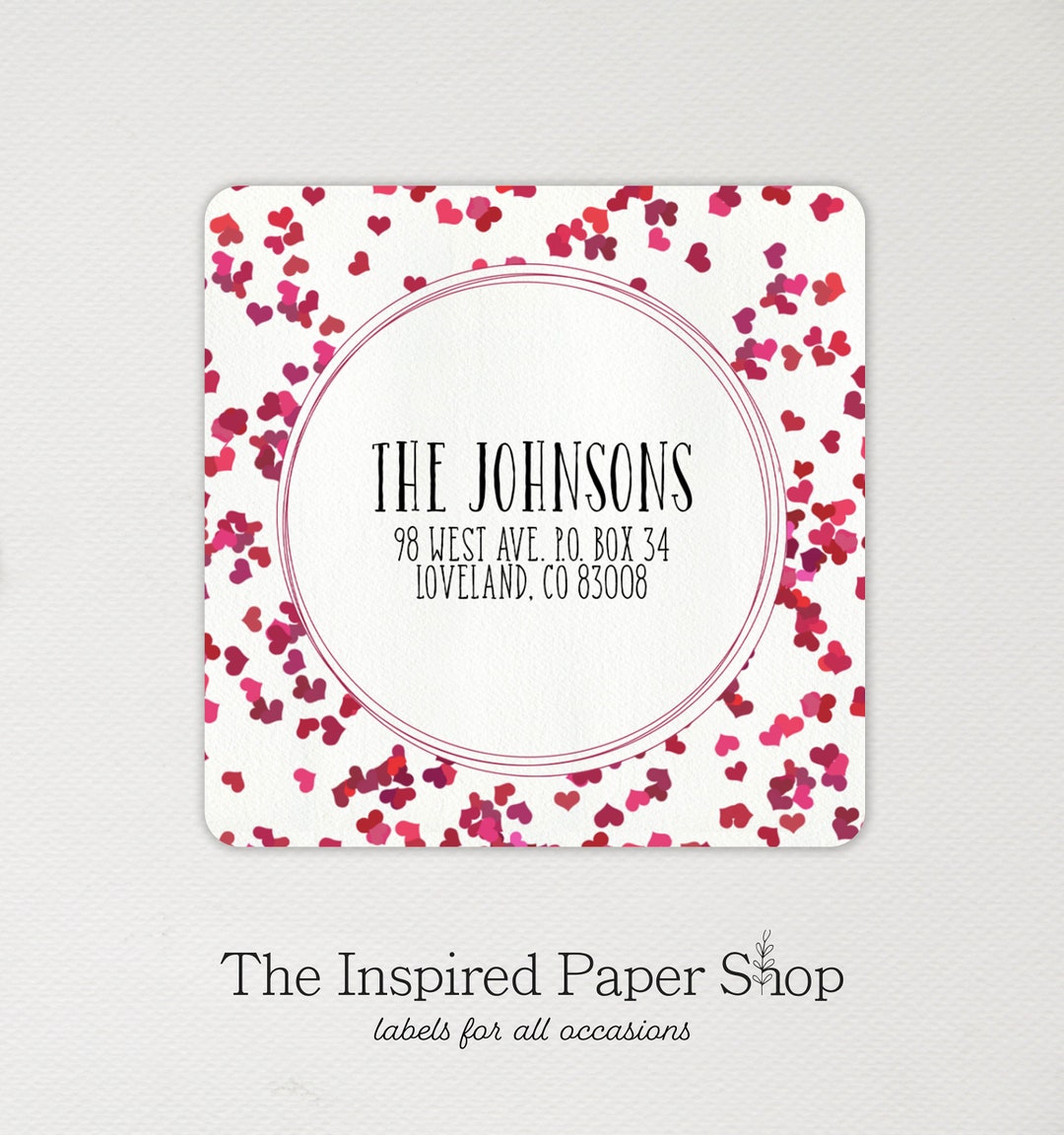 Floating Heart Red and Pink Valentine Return Address Labels | 2 X 2 ...