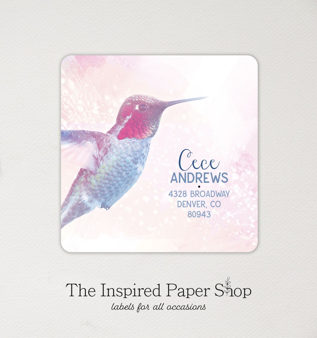 Hummingbird Return Address Labels | Unique Gift | New Address Labels ...