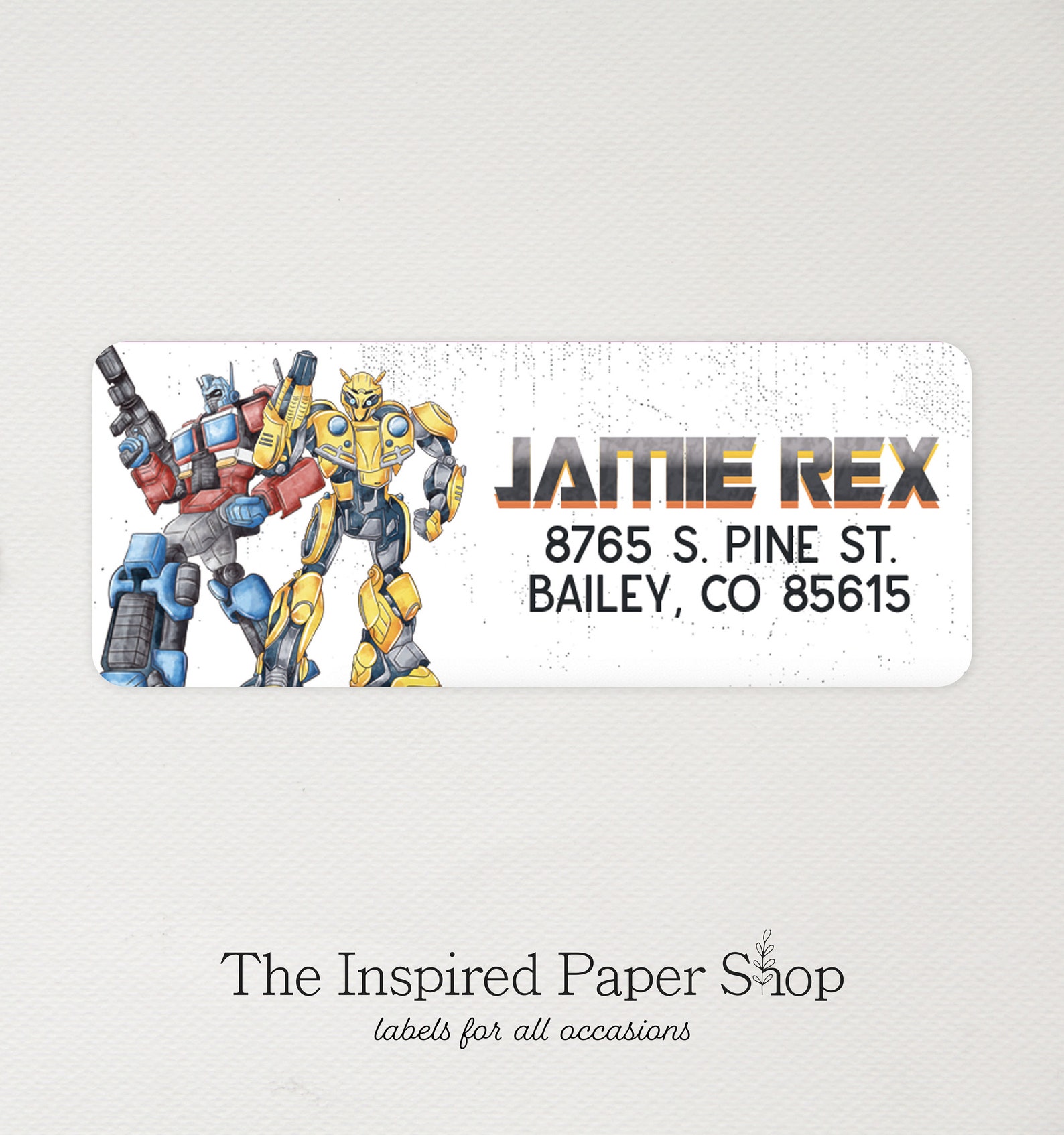 Transformers Address Label Optimus Prime & Bumble Bee | 1 X 2.5 Inch ...
