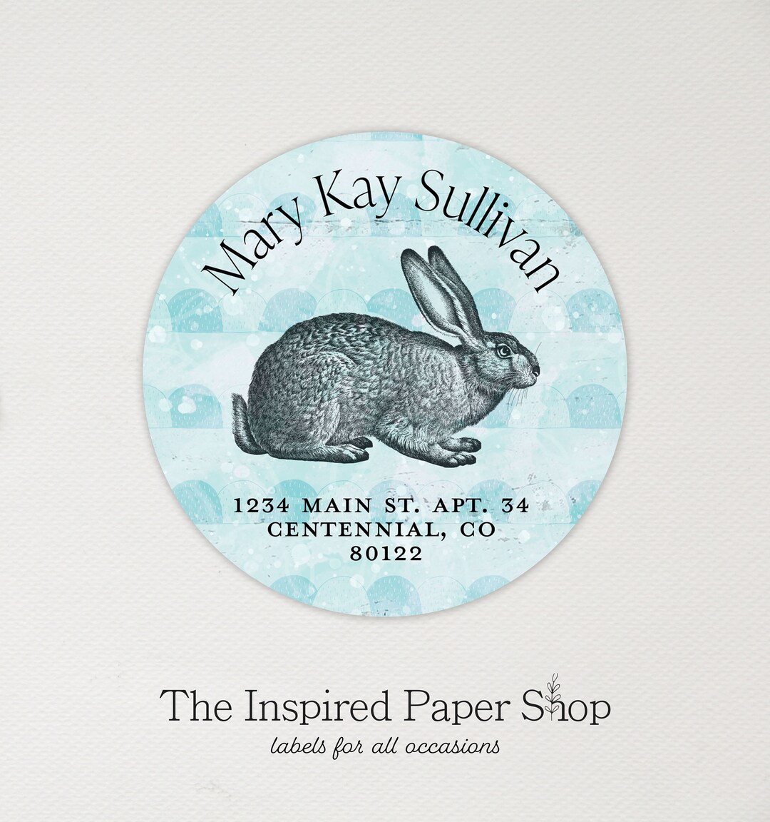 Easter Bunny, Rabbit Labels | Return Address Labels | 2-inch Glossy or ...