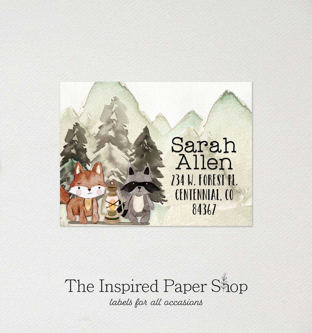 Forest Animals Fall Address Label | 2 X 1.5 Inch Rectangle Label ...