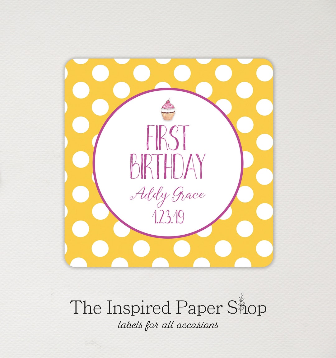 Polka Dot Birthday Labels | Birthday Stickers | Address Labels | 2 X 2 ...