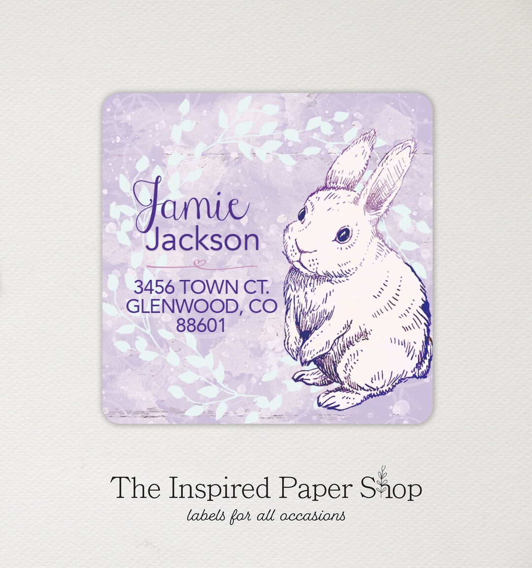Easter Bunny Labels | Unique Gift | 2 X 2 Inch Glossy or Weatherproof ...