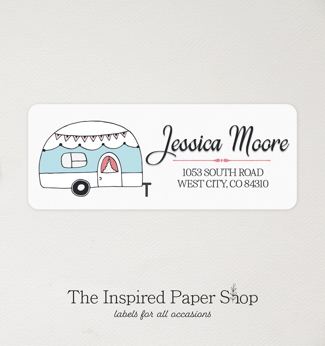 RV Camper Return Address Labels: Glossy Personalized Mailing Stickers ...