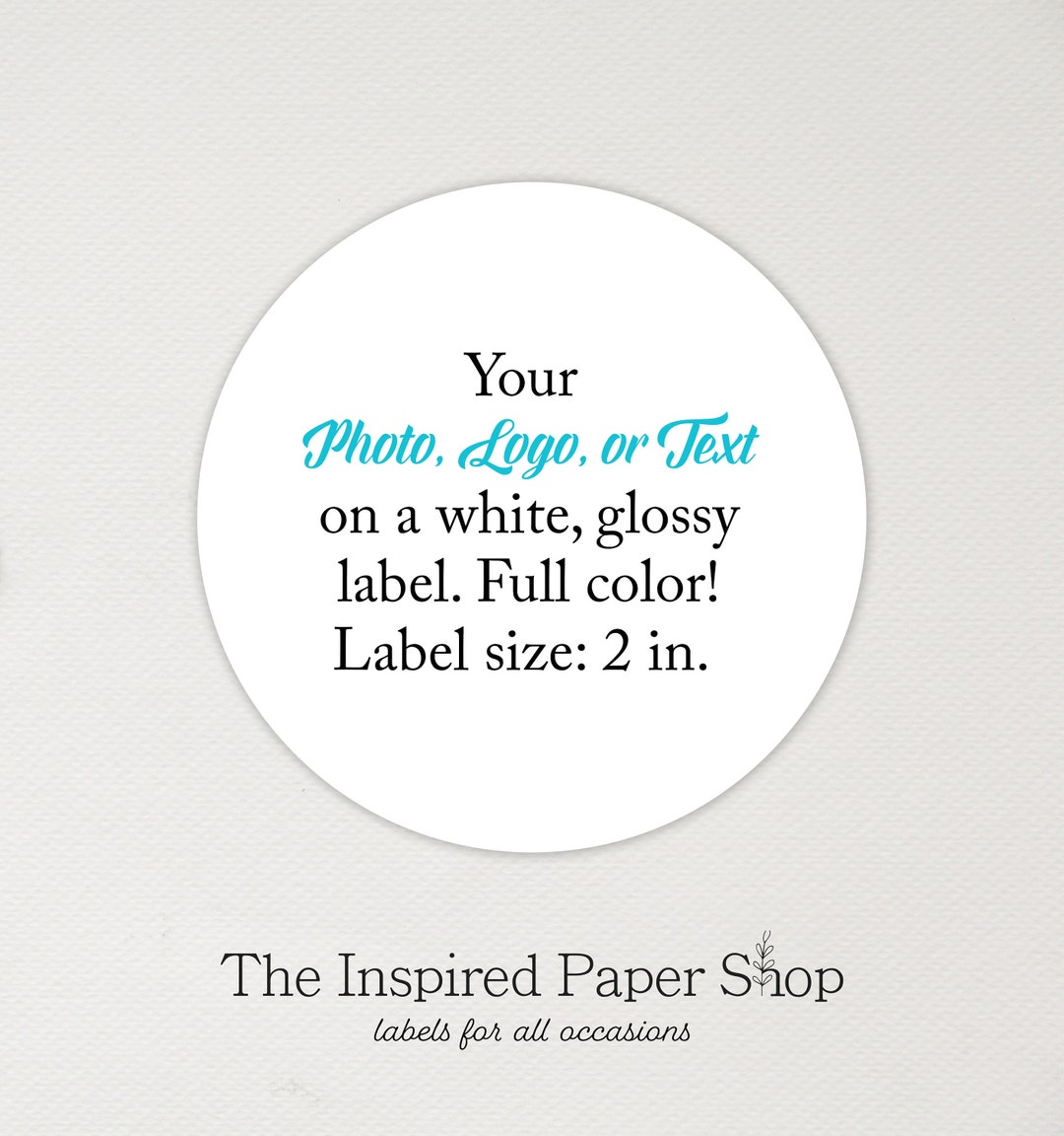 2 Inch Logo Labels, Your Logo on a Label | 2 Inch Glossy Labels | 40 ...