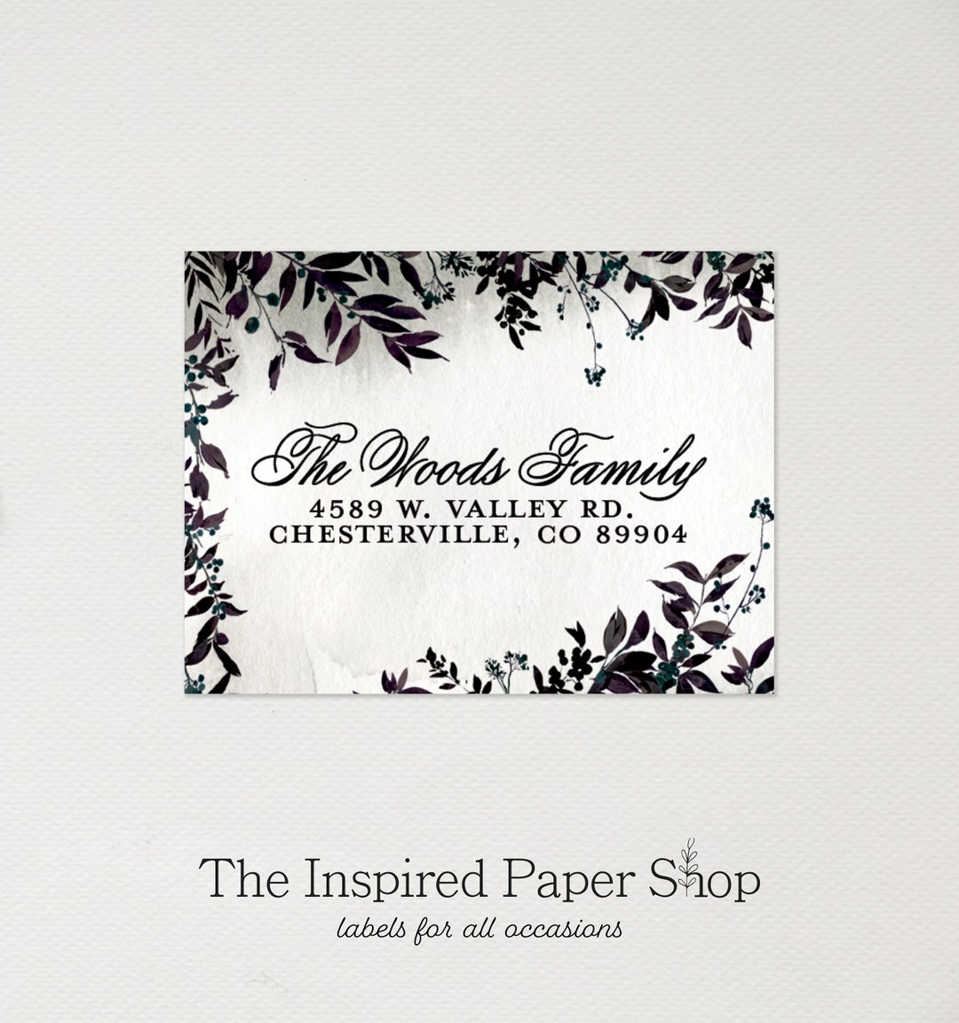 Halloween Spooky Address Label With Black Vines | 2 X 1.5 Inch Glossy ...