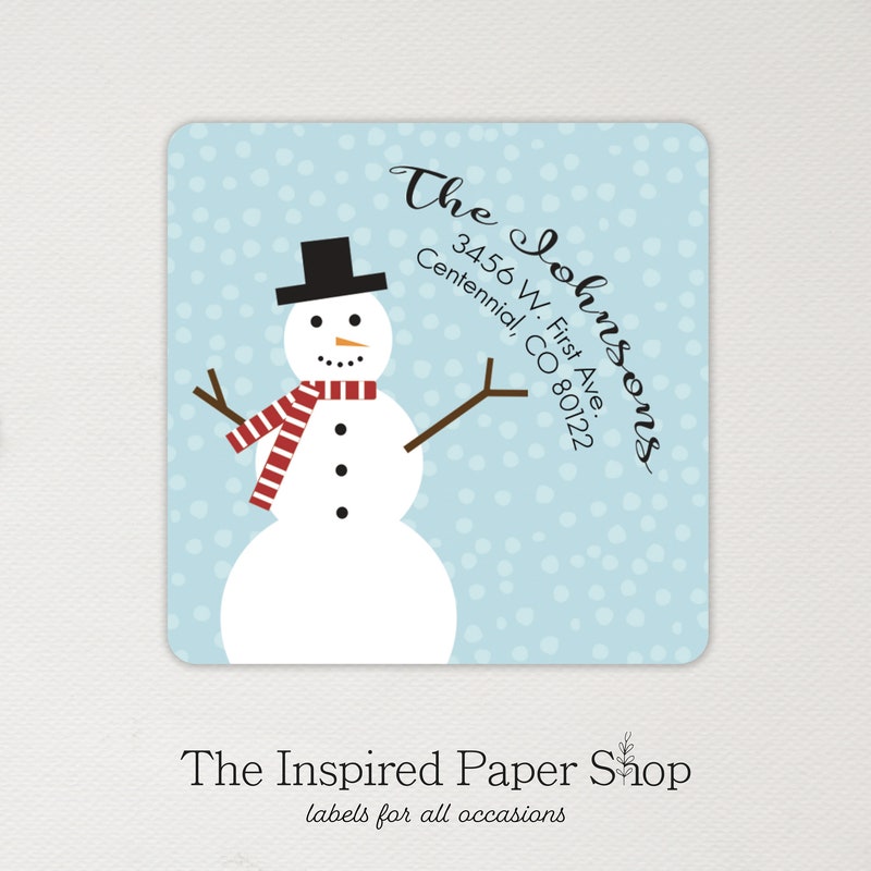 Snowman Labels - Etsy