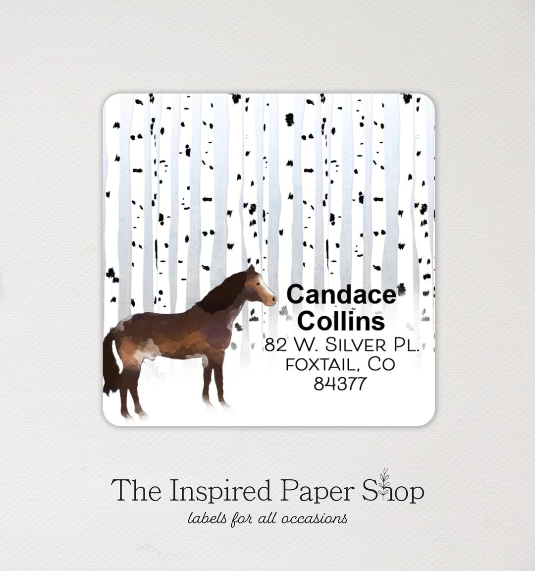 Brown Horse Address Labels: Aspen Winter Scene, 36+ Included - Etsy